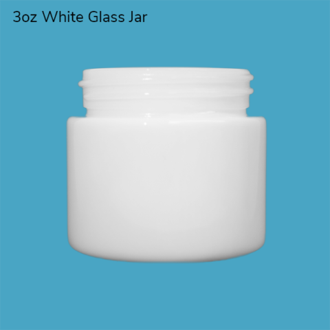 Humidi.Co | Flat Bottom 3oz White Glass Jar | Recyclable
