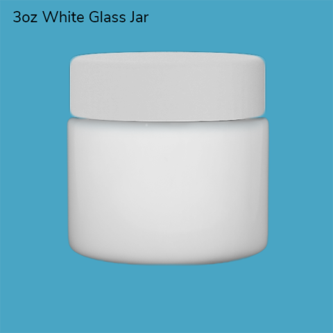 Humidi.Co | Flat Bottom 3oz White Glass Jar | Recyclable